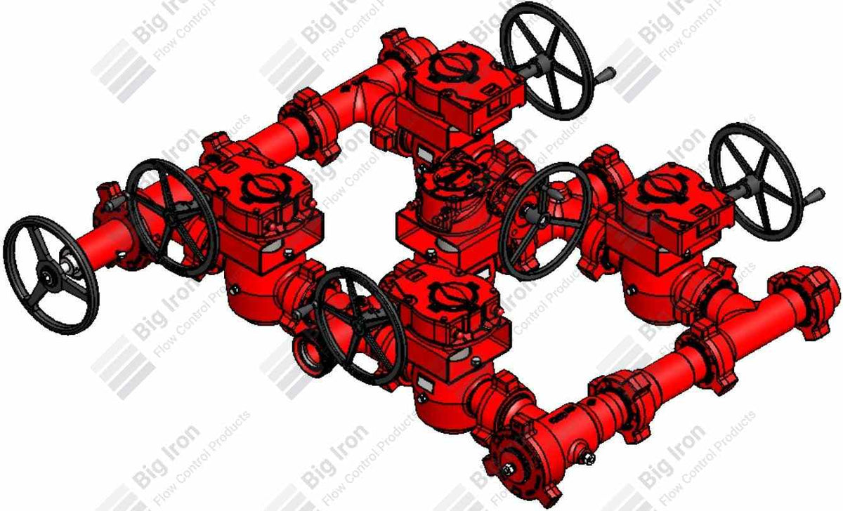 Manifold 3” Fig 1502 5 Plug Valve Single Stage W/1 Adjustable-1 Positi ...