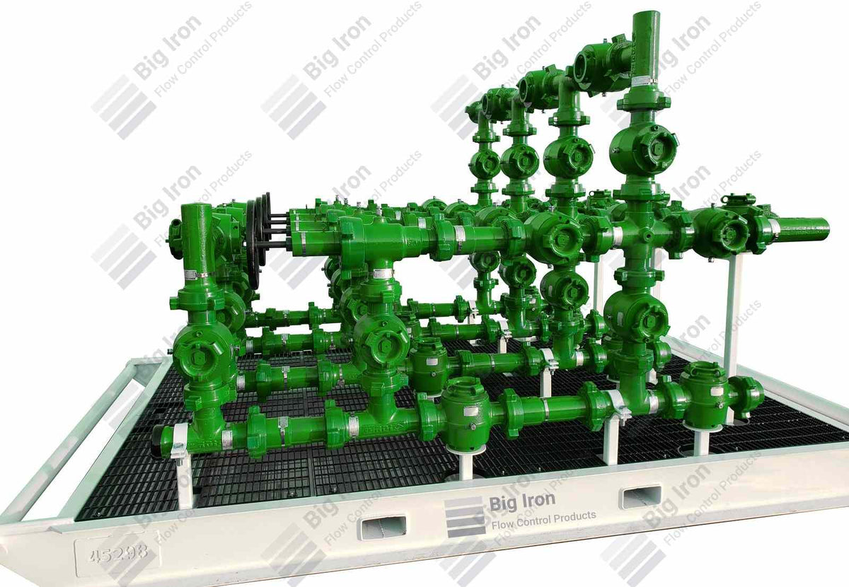 Multi Well Manifold - 2 Co-Mingling Lines AND Front Bridge - 8 Valve 3 ...